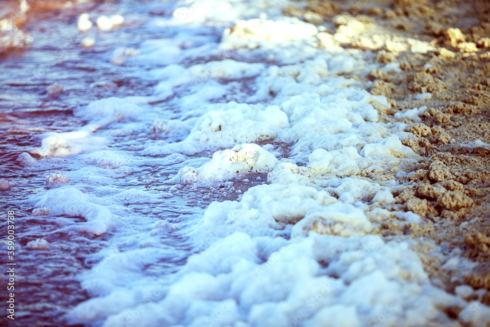 beautiful mineral lake with salt Stock Photo | Adobe Stock
