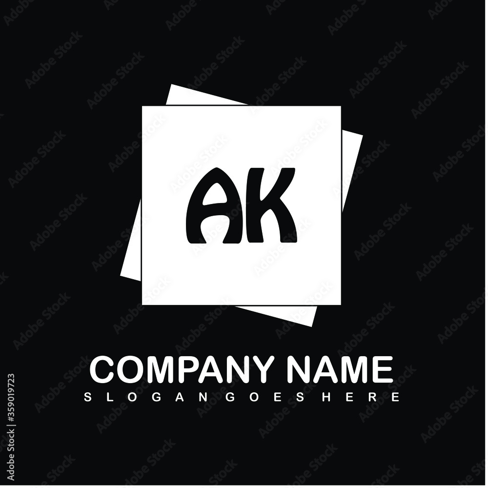 AK Beauty vector initial logo, with creative template for any company ...