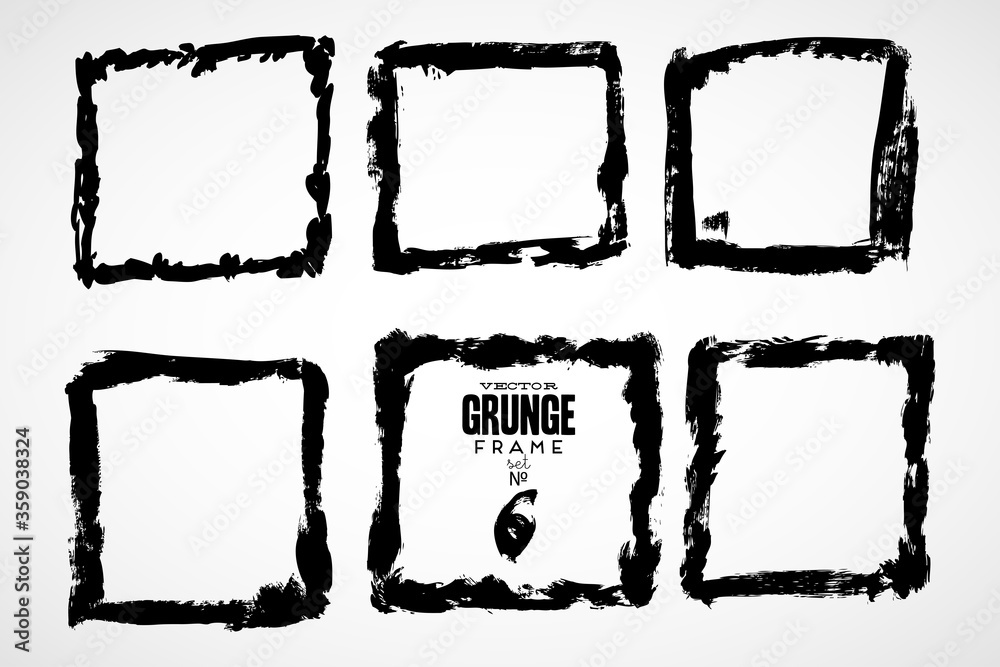Collection of frames in grunge style. Templates for text or logo ...