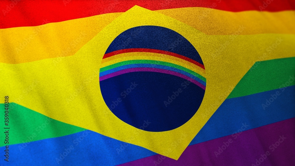 3D illustration of Gay Brazil Pride Flag. Representing the Self-Respect ...