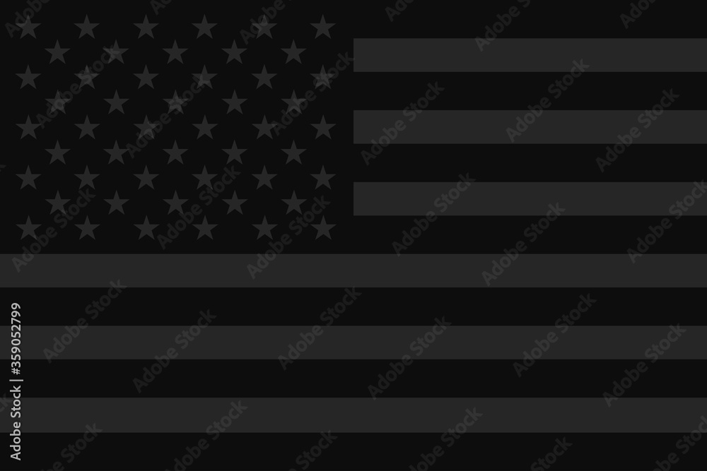 Dark usa flag. Stop racism and Black lives matter concept. Black ...