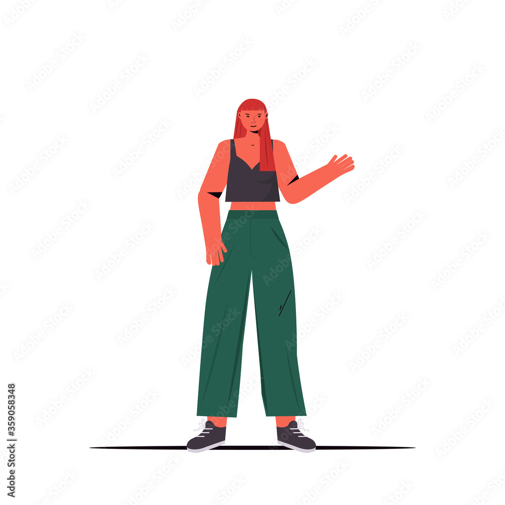 model fashion woman posing in casual trendy clothes female cartoon ...