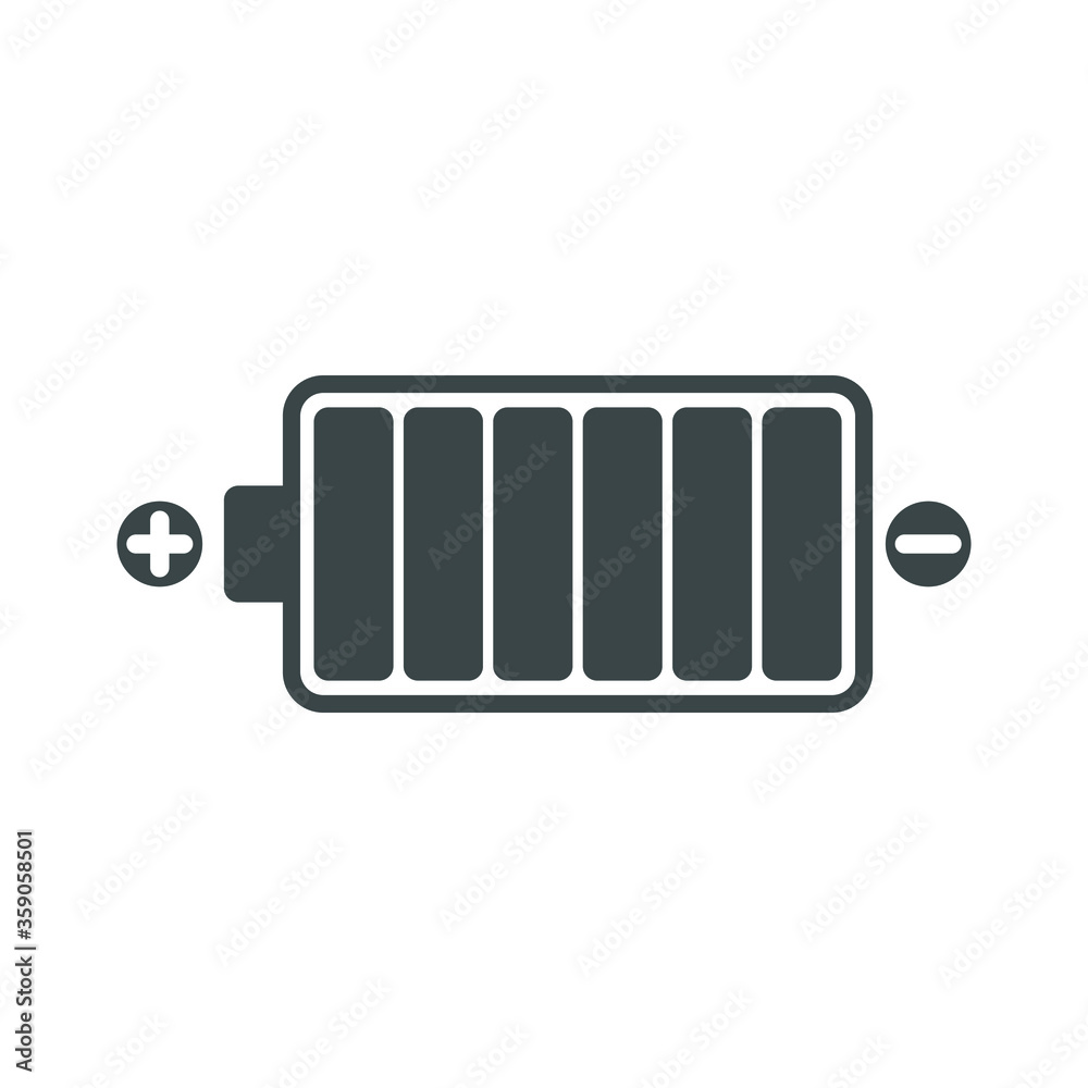 Battery Icon Electrical Power Supply Symbol Isolated Charger Technology ...