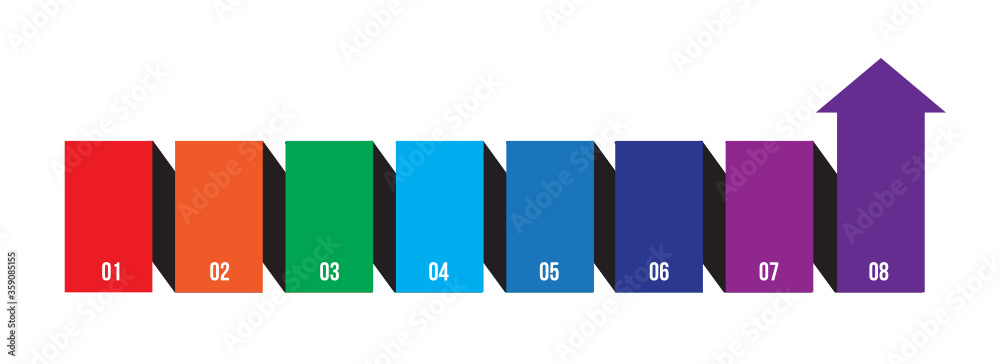 Eight Step Process Flow Infographic Stock Vector | Adobe Stock