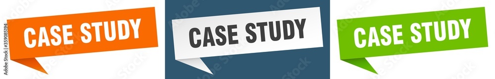 case study banner. case study speech bubble label set. case study sign ...