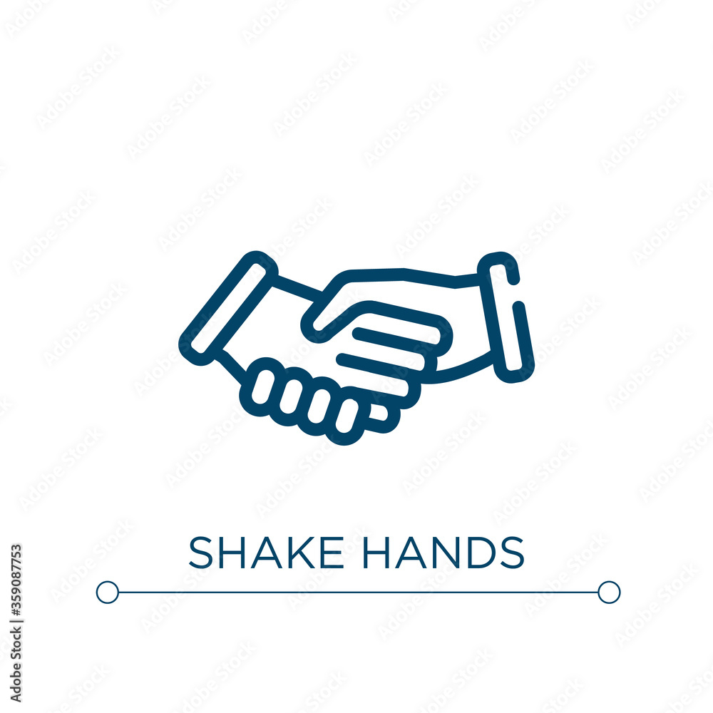Shake hands icon. Linear vector illustration. Outline shake hands icon ...