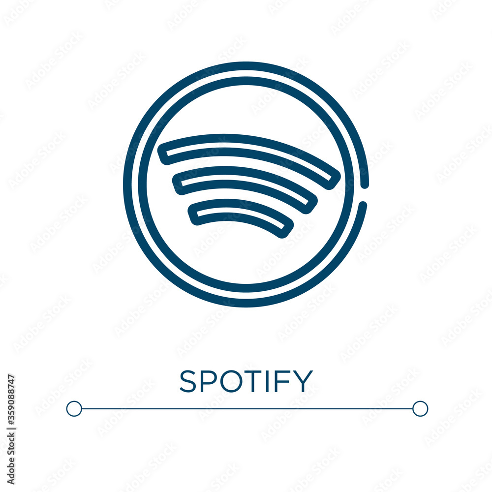 Spotify icon. Linear vector illustration. Outline spotify icon vector ...