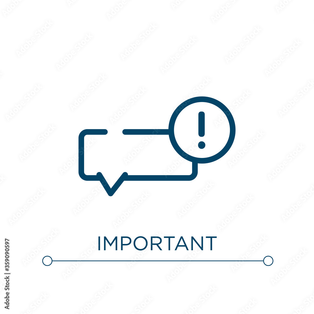 Important icon. Linear vector illustration. Outline important icon ...