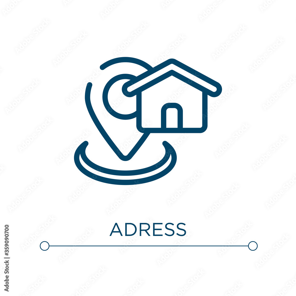 Vecteur Stock Adress icon. Linear vector illustration. Outline adress ...