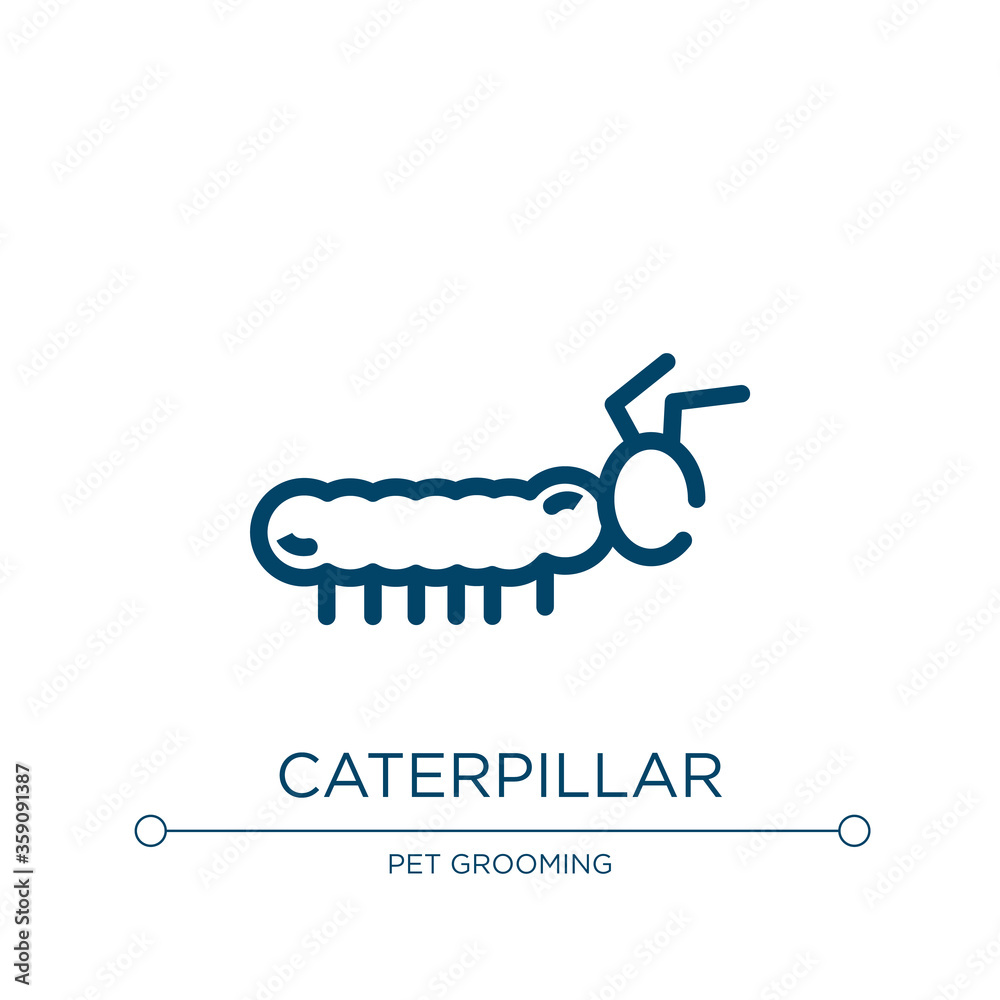 Caterpillar icon. Linear vector illustration from insects collection ...