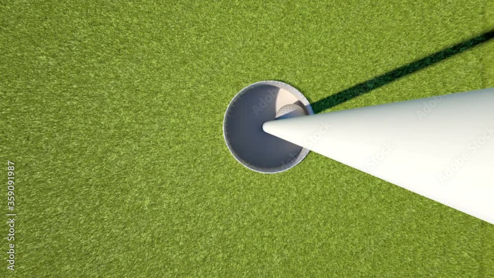 Golf. Animation of golf ball falling into a hole Stock Video | Adobe Stock