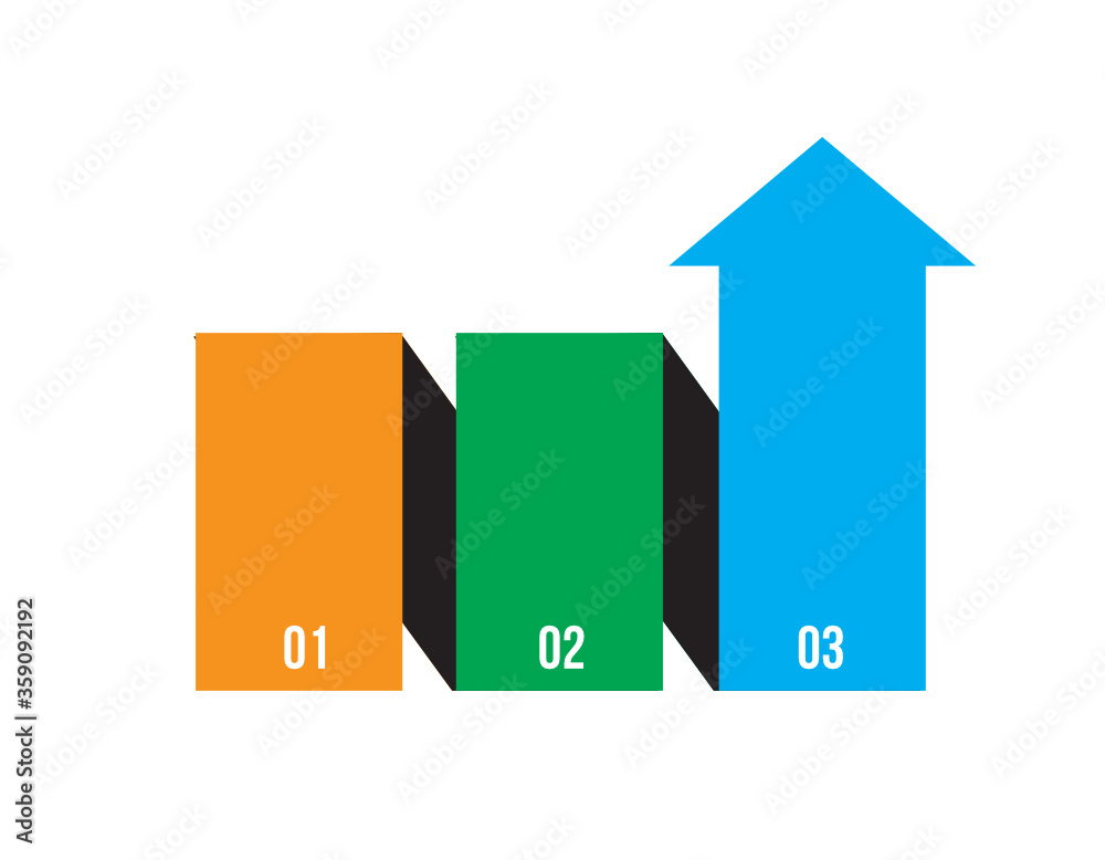 Three Step Process Flow Infographic Stock Vector | Adobe Stock