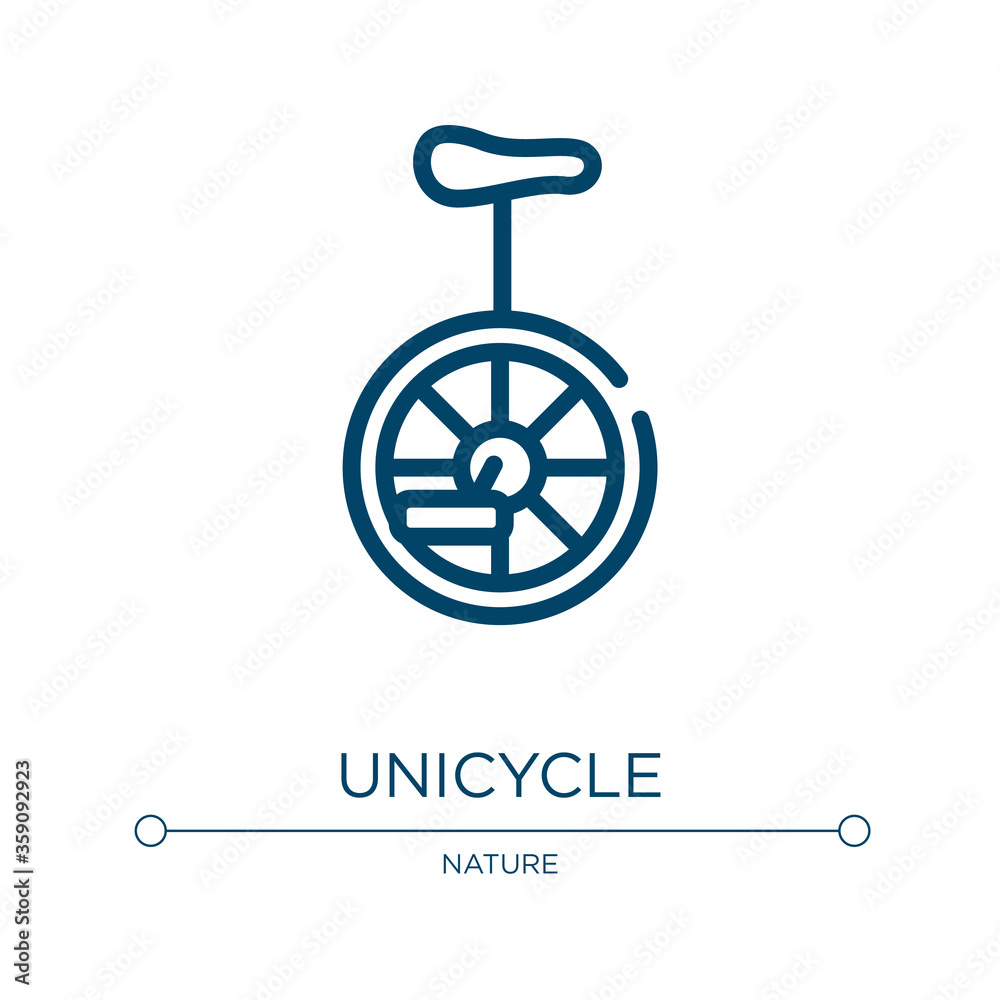 Unicycle icon. Linear vector illustration from circus collection ...
