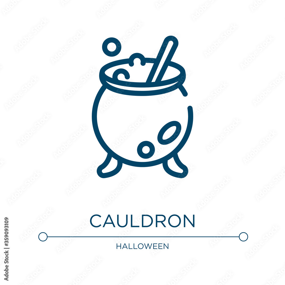 Cauldron icon. Linear vector illustration from halloween collection ...