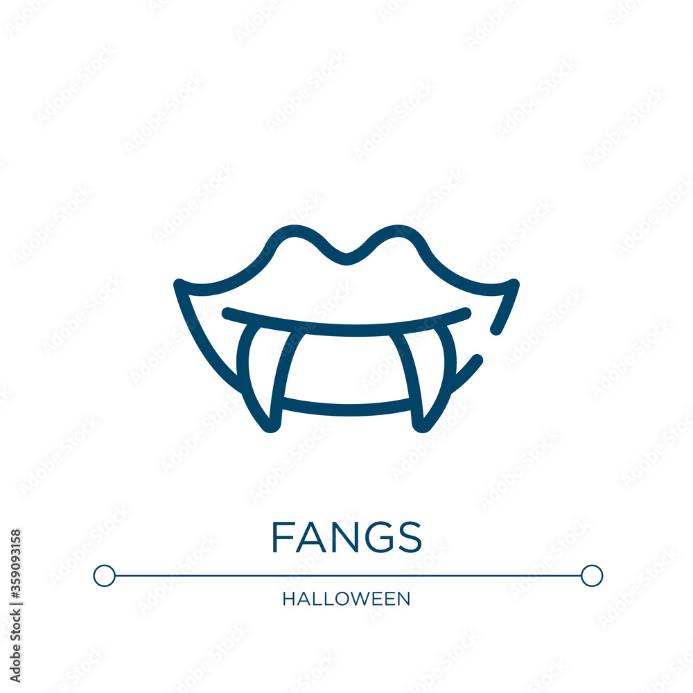 Fangs icon. Linear vector illustration from halloween collection ...