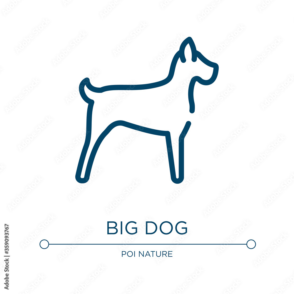 Big dog icon. Linear vector illustration from free animals collection ...