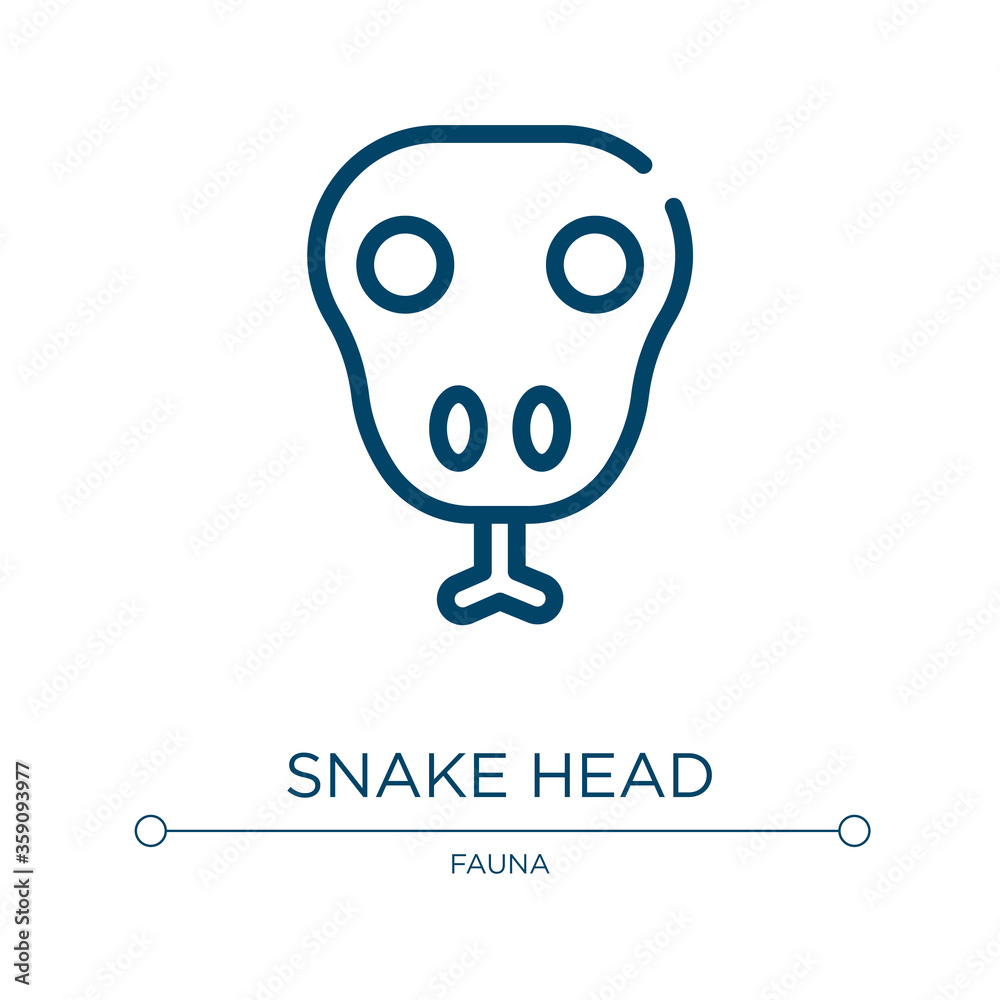 Snake head icon. Linear vector illustration from fauna collection ...