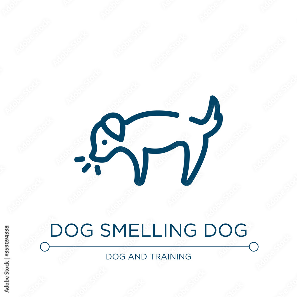 Dog smelling dog icon. Linear vector illustration from dog and training ...