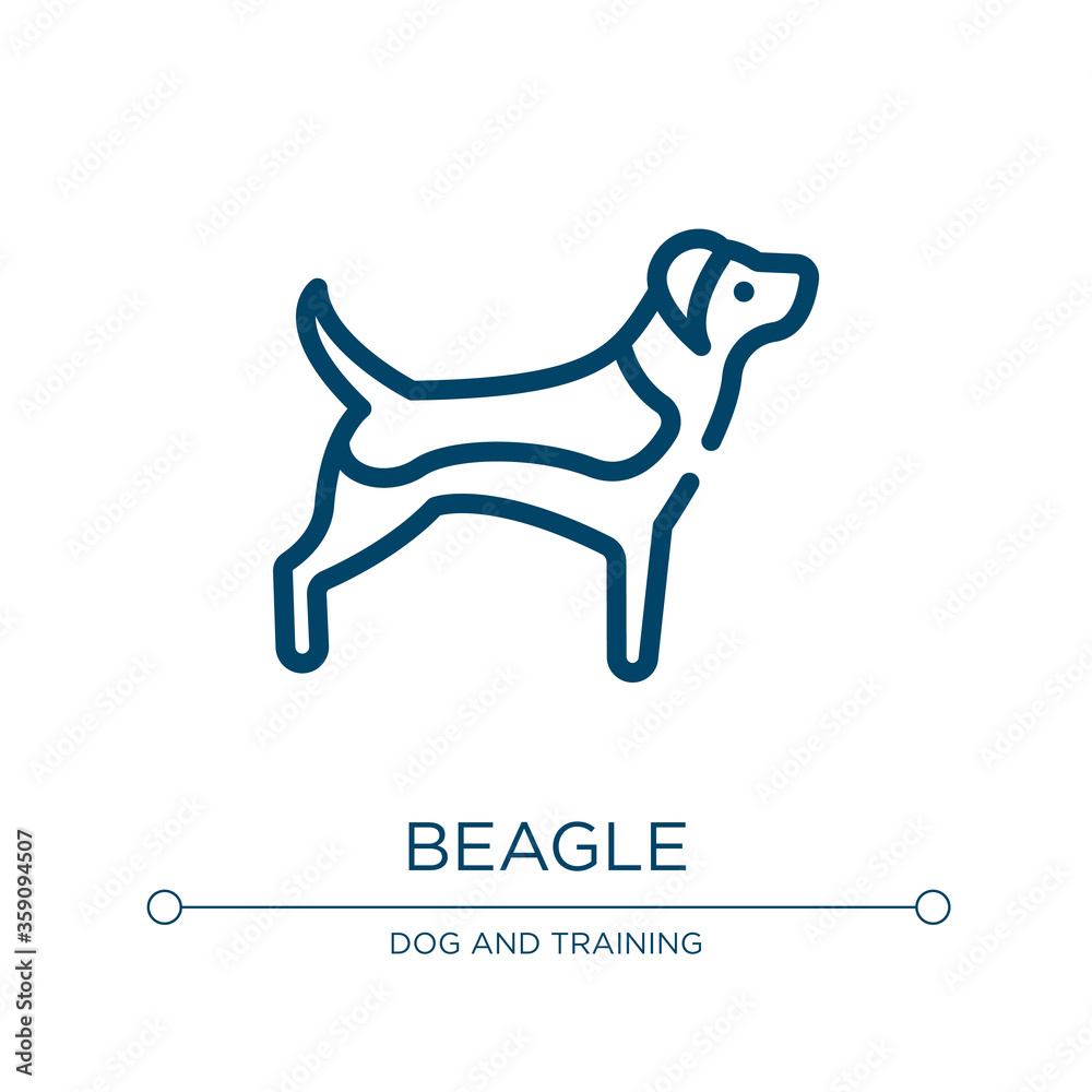 Beagle icon. Linear vector illustration from dog breeds fullbody ...