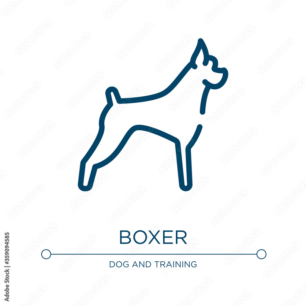 Boxer icon. Linear vector illustration from dog breeds fullbody ...