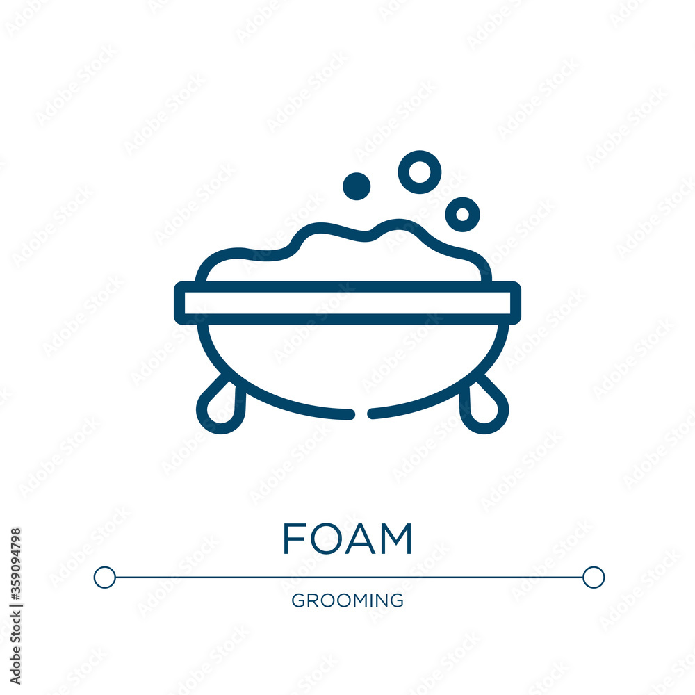 Foam icon. Linear vector illustration from beauty collection. Outline ...