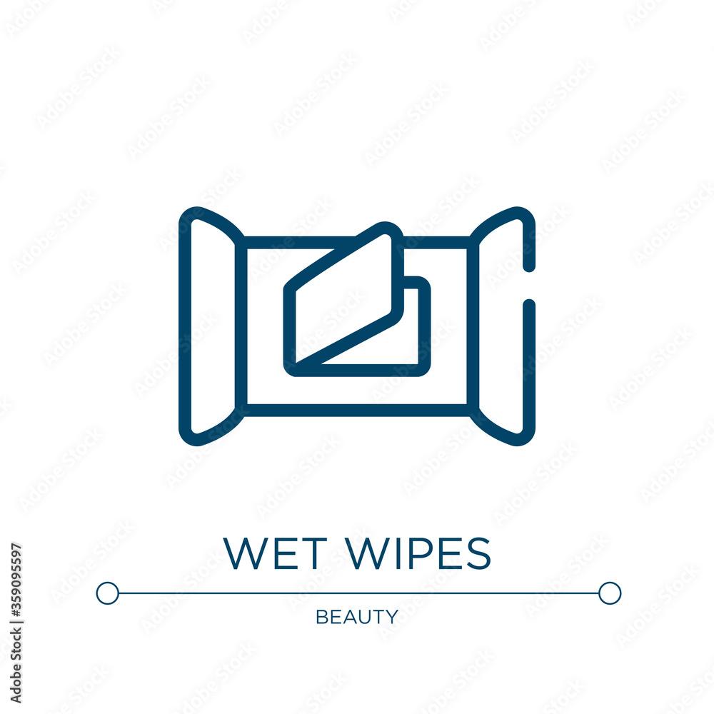 Wet wipes icon. Linear vector illustration from make up collection ...