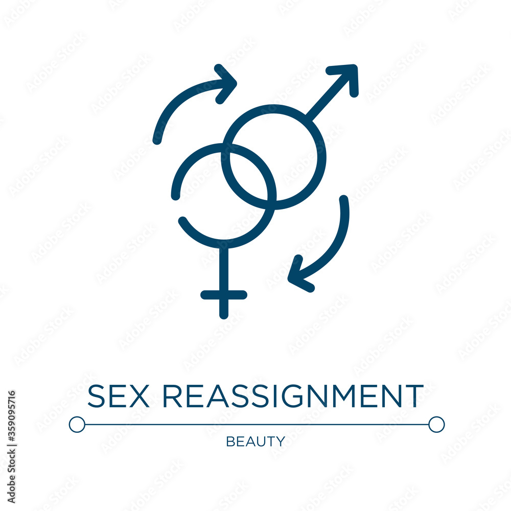 Sex reassignment icon. Linear vector illustration from plastic surgery ...