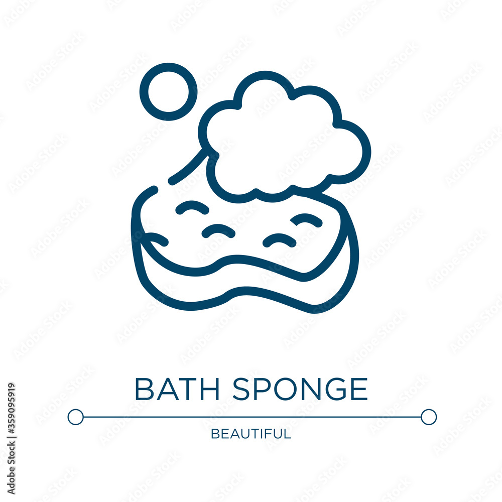 Bath sponge icon. Linear vector illustration from beauty salon ...