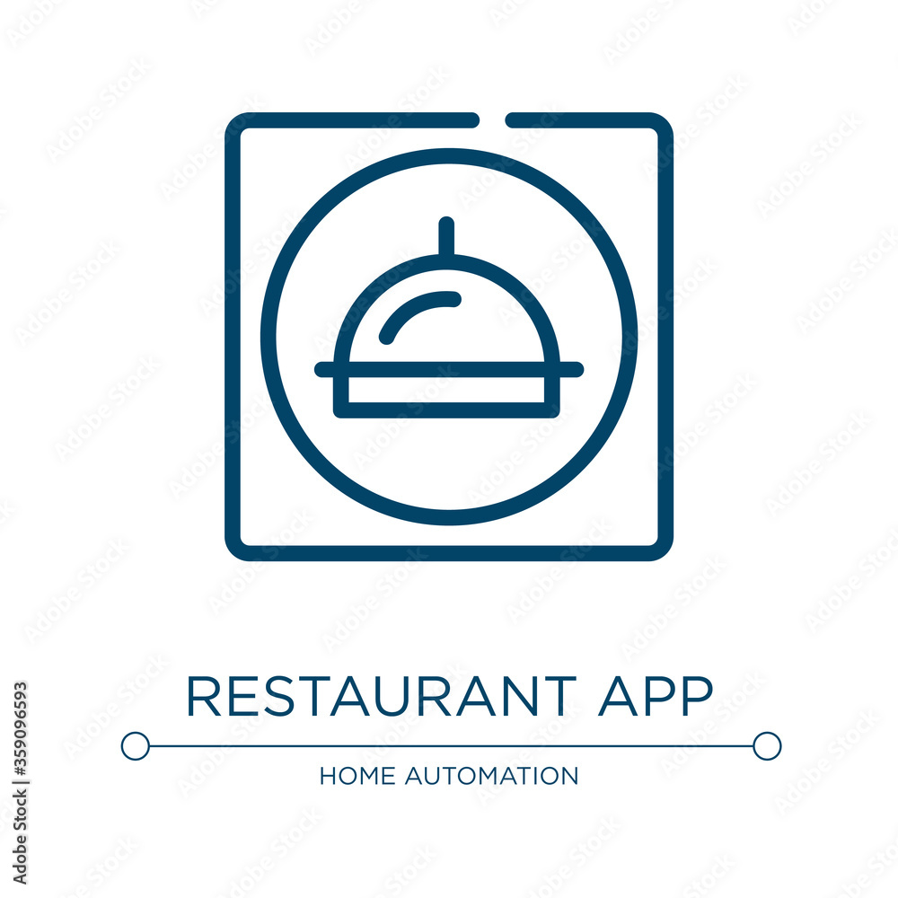 Restaurant app icon. Linear vector illustration from restaurant ...