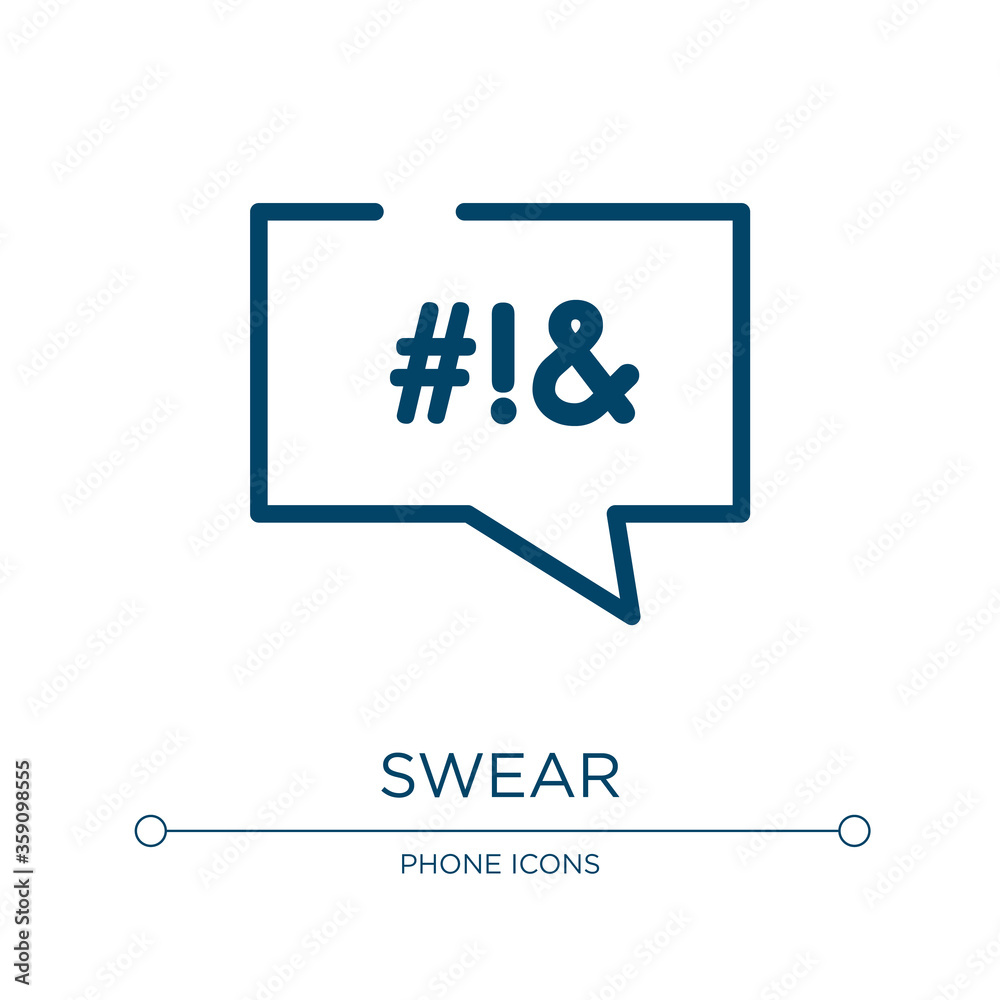 Stockvector Swear icon. Linear vector illustration from messages ...