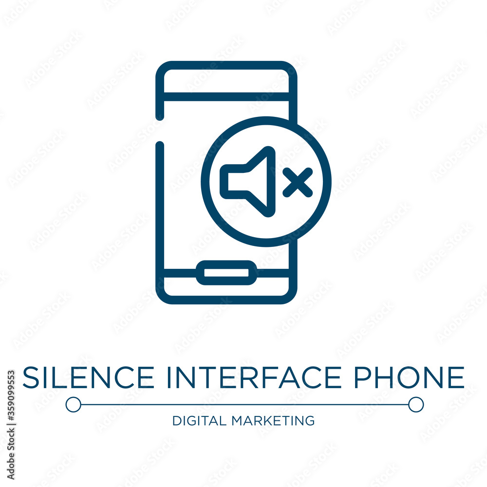 Vecteur Stock Silence interface phone symbol icon. Linear vector ...
