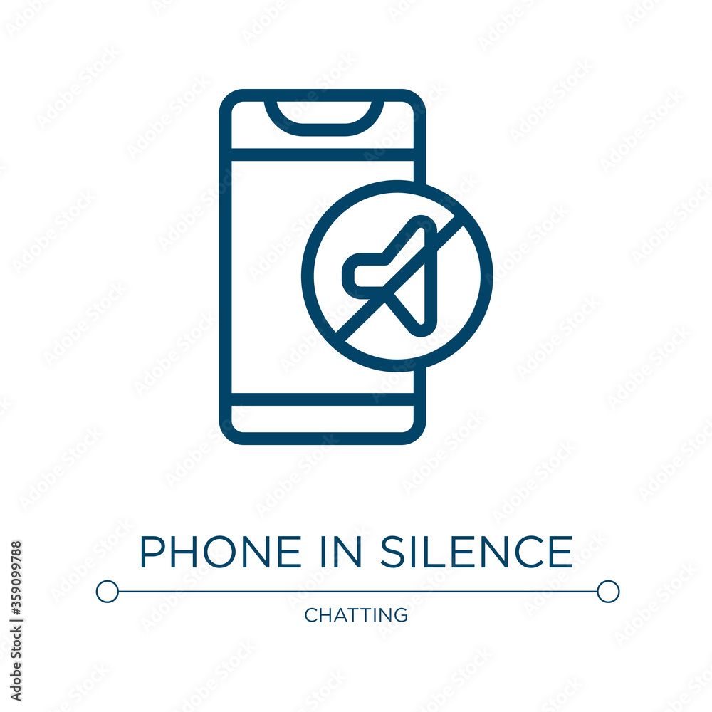 Phone in silence icon. Linear vector illustration from smartphones ...