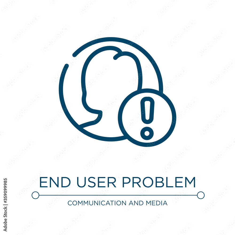 End user problem icon. Linear vector illustration from support ...