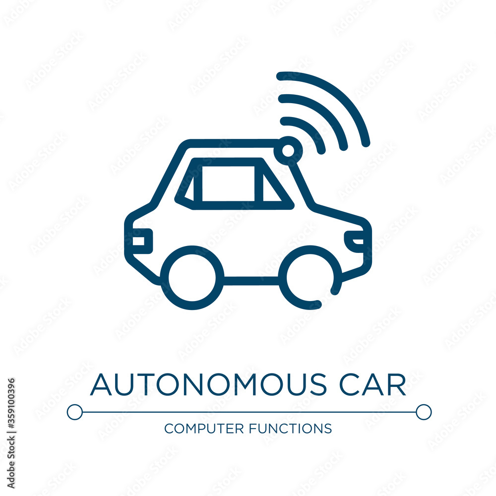 Autonomous car icon. Linear vector illustration from artificial ...