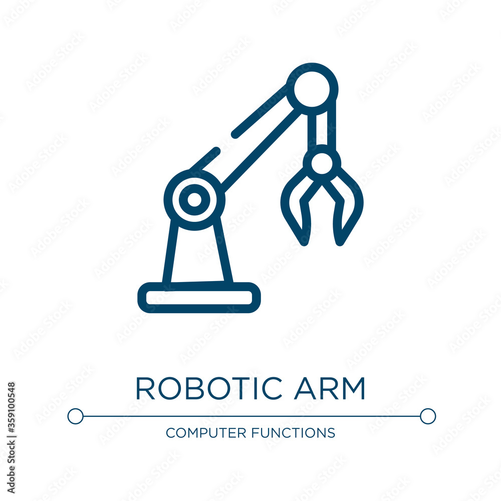 Robotic arm icon. Linear vector illustration from ai for earth ...