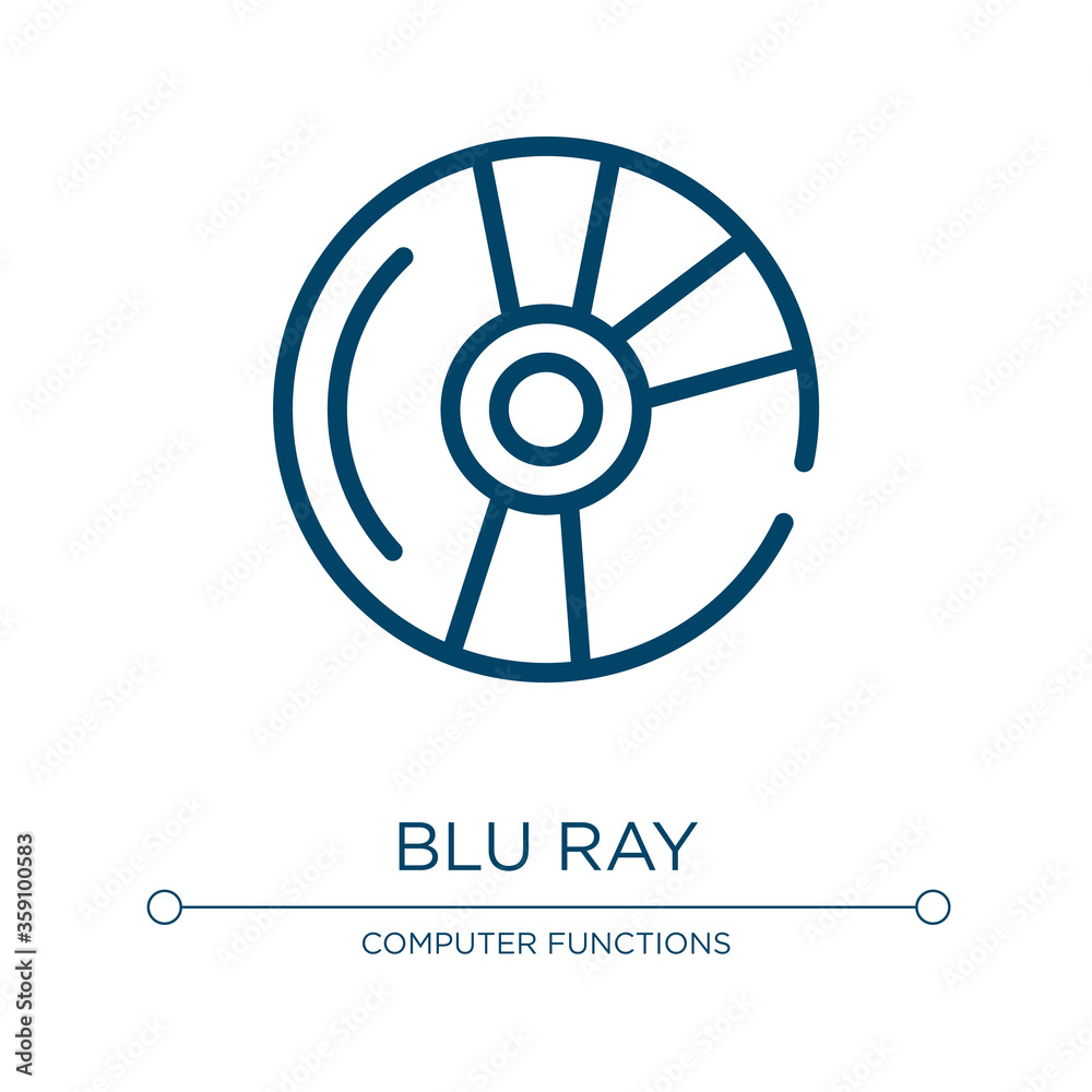Blu ray icon. Linear vector illustration from computer collection ...
