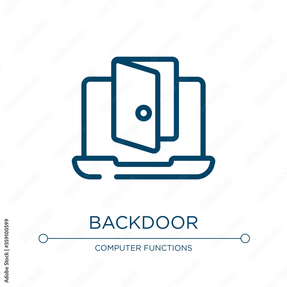 Backdoor icon. Linear vector illustration from web and hacker collection. Outline backdoor icon ...