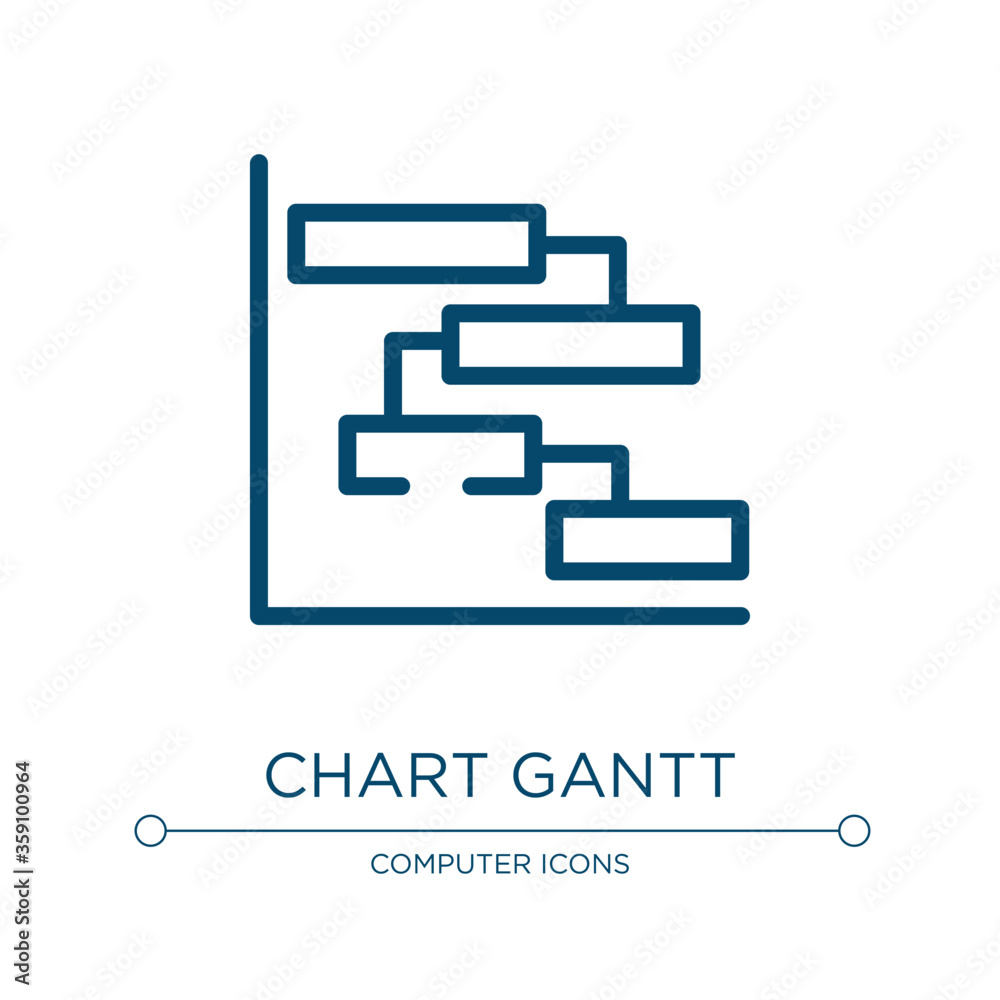 Chart gantt icon. Linear vector illustration from computer and media ...