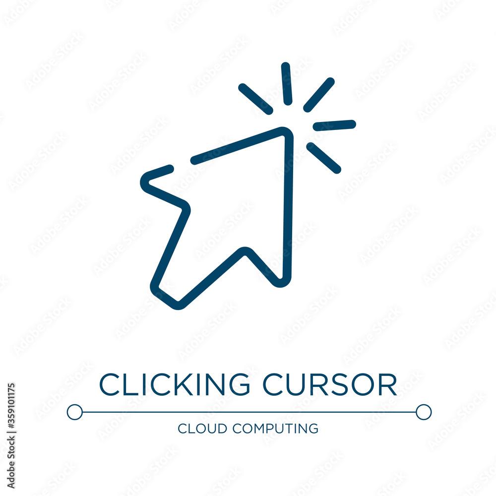 Clicking cursor icon. Linear vector illustration from cursors and ...