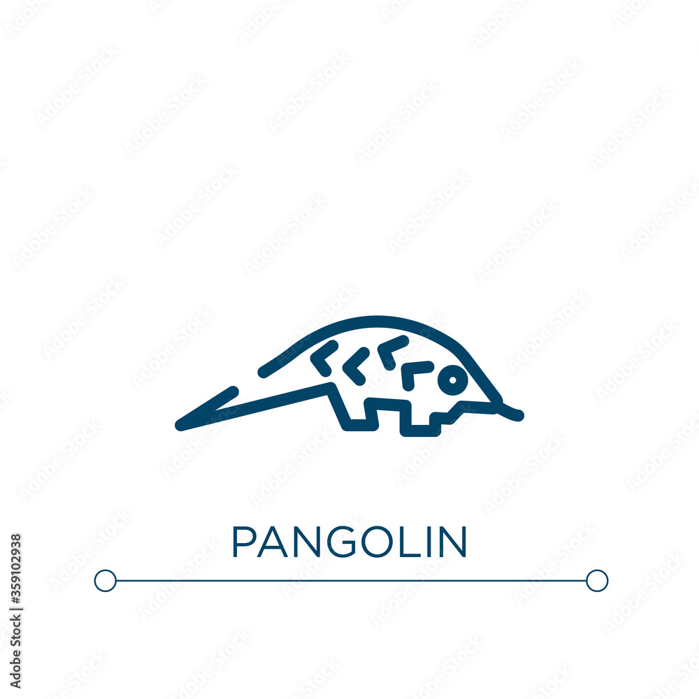 Pangolin icon. Linear vector illustration. Outline pangolin icon vector ...