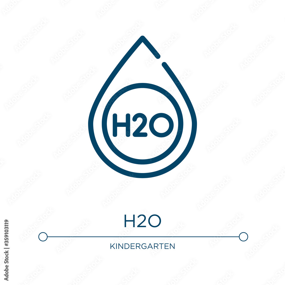 H2o icon. Linear vector illustration from back to school collection ...