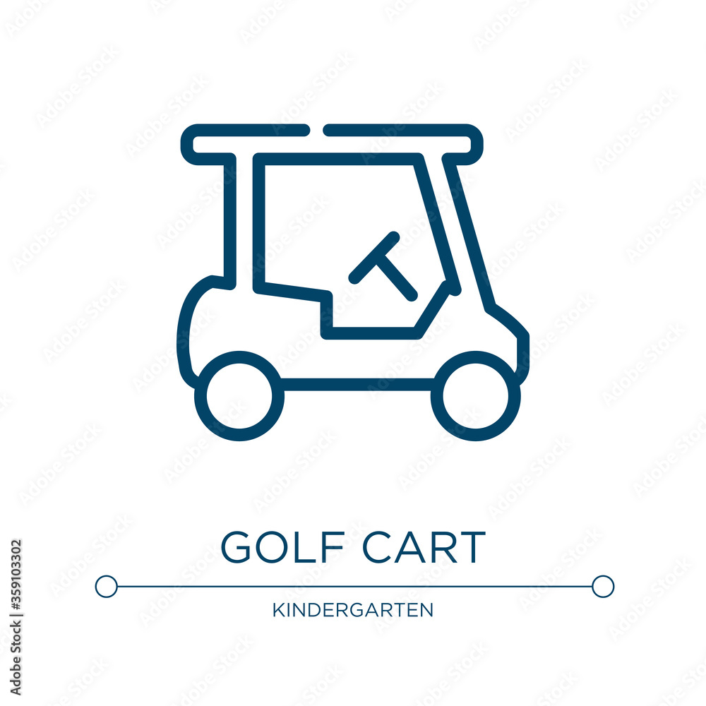 Golf cart icon. Linear vector illustration from sports collection ...
