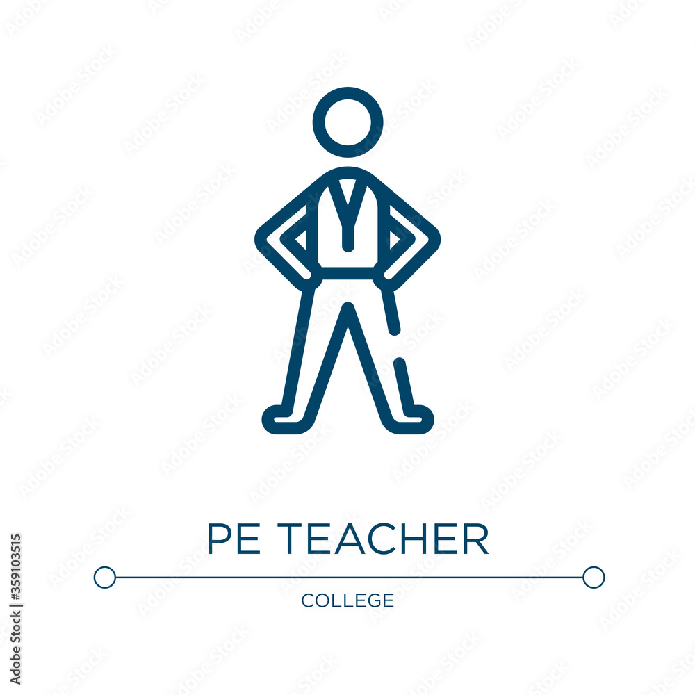 Vecteur Stock Pe teacher icon. Linear vector illustration from teacher ...