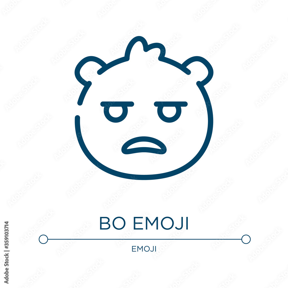 Bored emoji icon. Linear vector illustration from emoji collection ...
