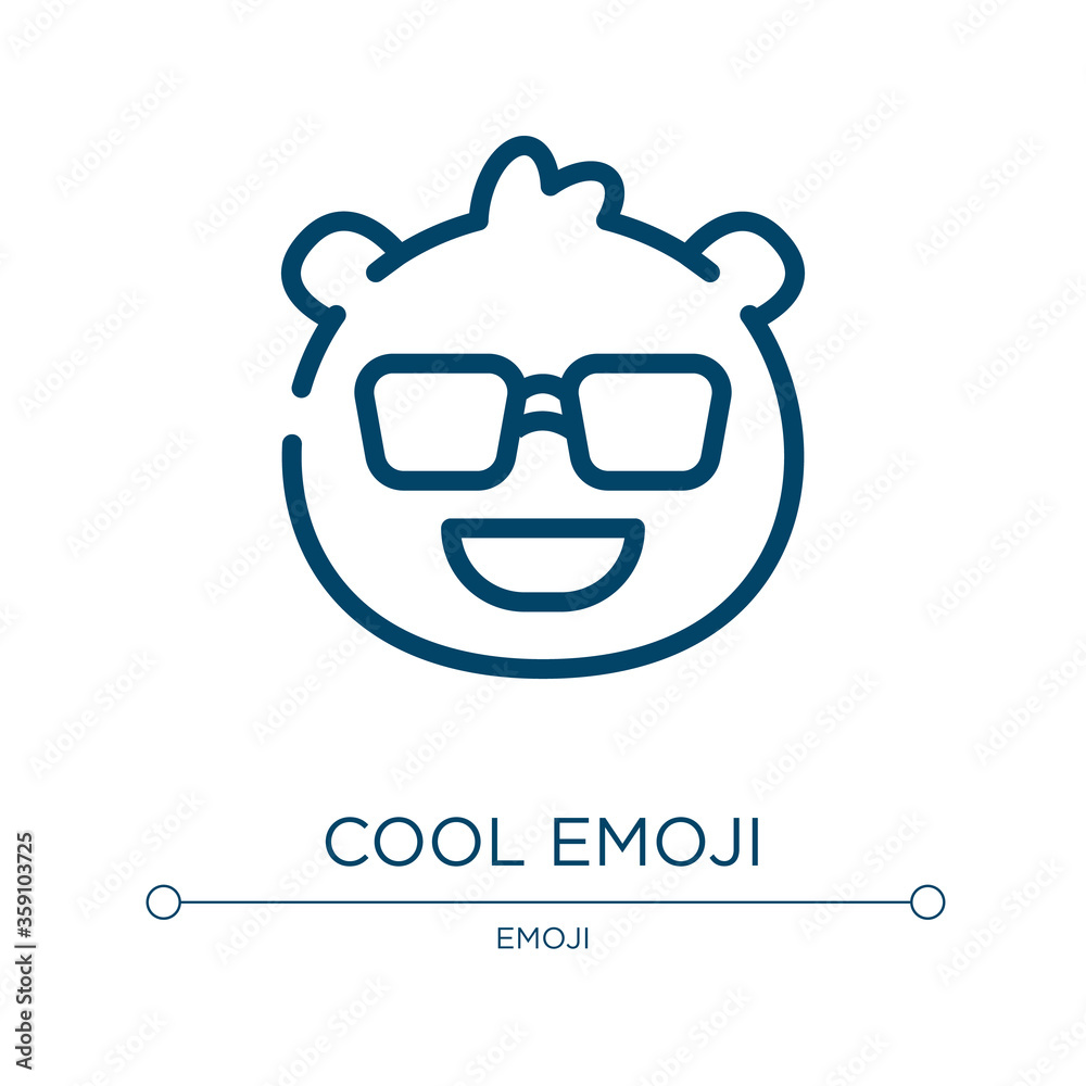 Cool emoji icon. Linear vector illustration from emoji collection ...