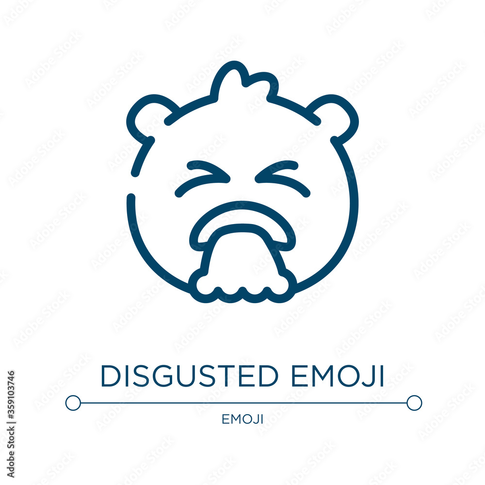 Disgusted emoji icon. Linear vector illustration from emoji collection ...