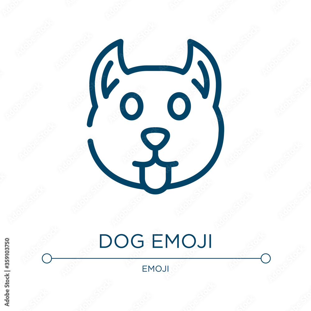 Dog emoji icon. Linear vector illustration from emoji collection ...