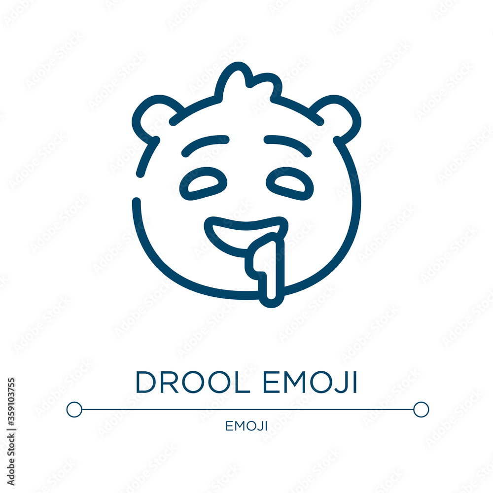 Drool emoji icon. Linear vector illustration from emoji collection ...
