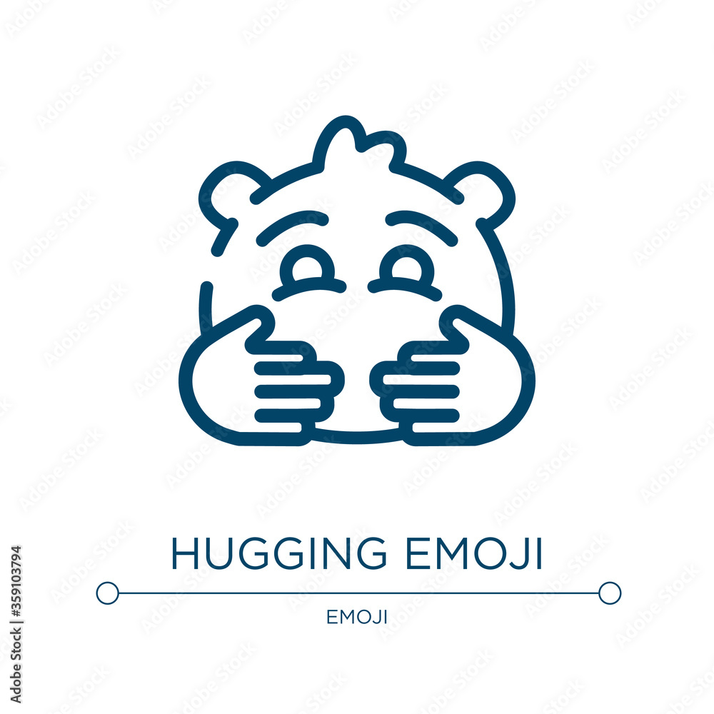 Hugging emoji icon. Linear vector illustration from emoji collection ...
