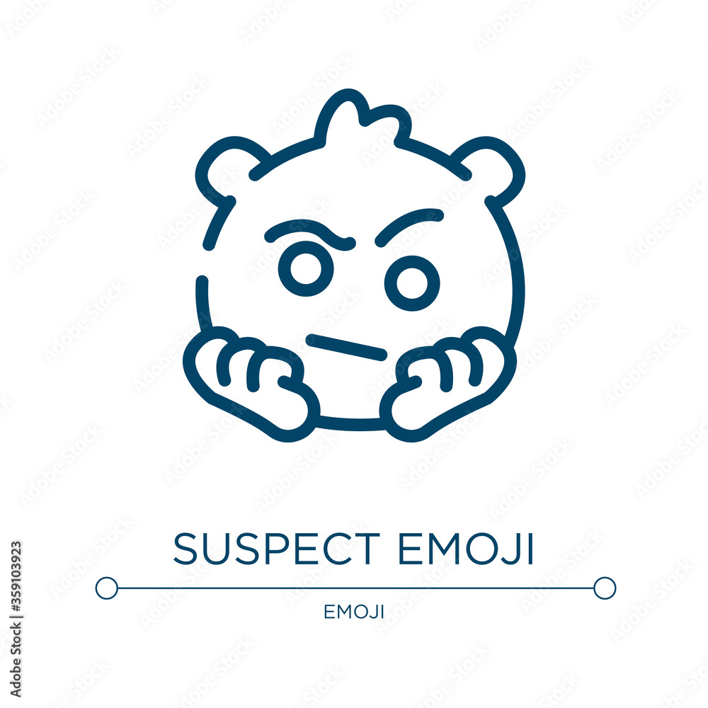 Suspect emoji icon. Linear vector illustration from emoji collection ...